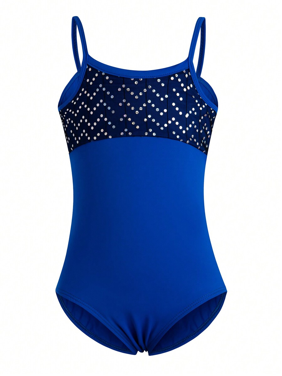 Young Girl Camisole Dance Ballet Leotard With Sequin Front & Flower ...