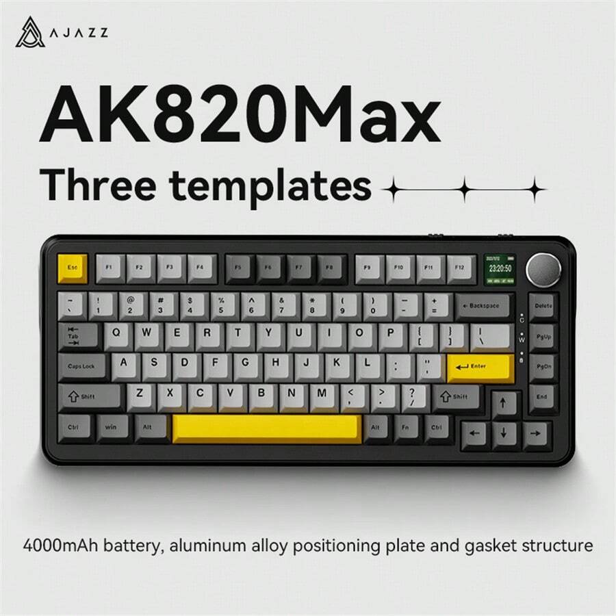 AJAZZ Black Blade AK870 Magnetic Axis Mechanical Keyboard, Wireless 3 ...