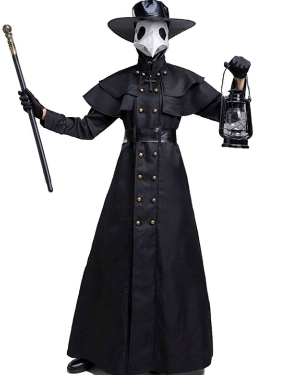 1pc Halloween Plague Doctor Costume With Dark Dungeon Cane Prop ...