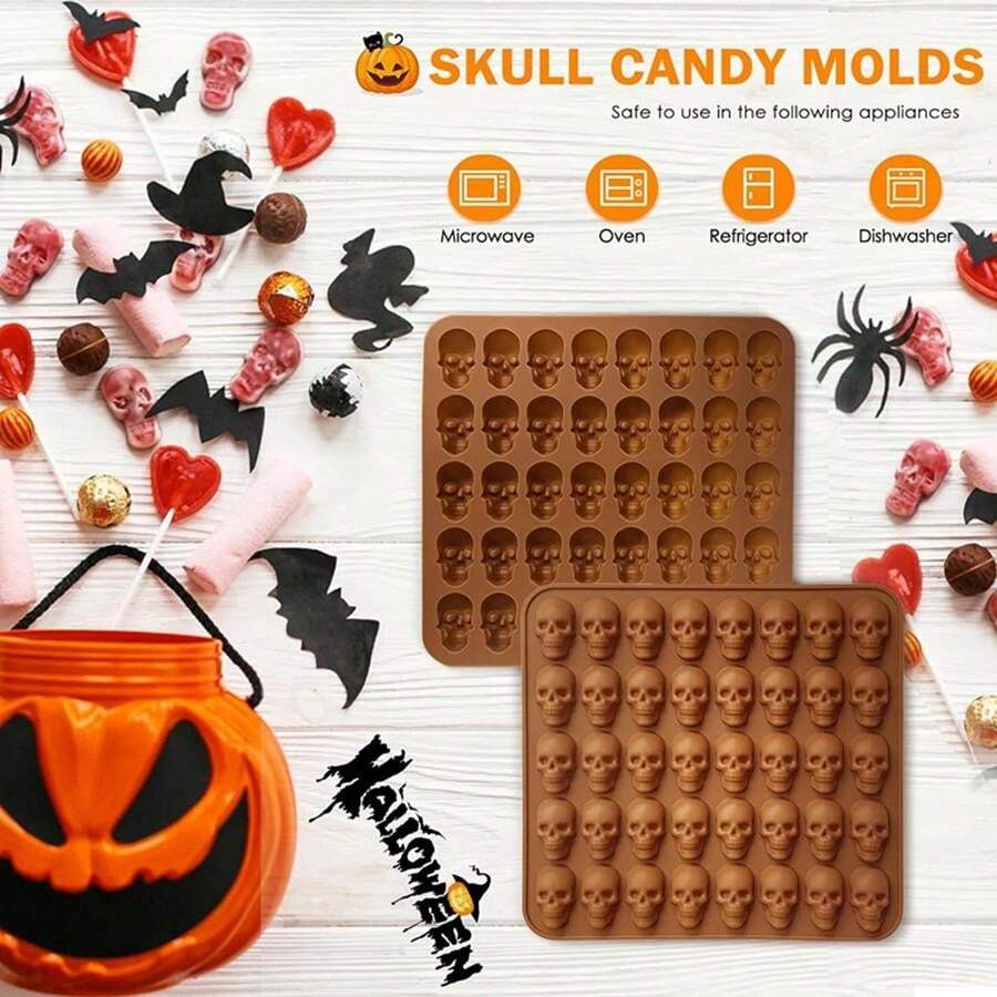 Halloween Skull Chocolate Candy Chewing Gum Wax Bottle Sugar Silicone ...