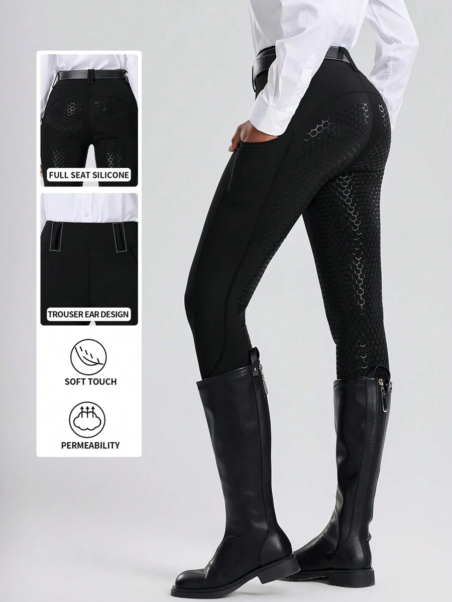 ROYALS MATTINI Women's Dark Blue Equestrian Riding Pants With Pockets ...