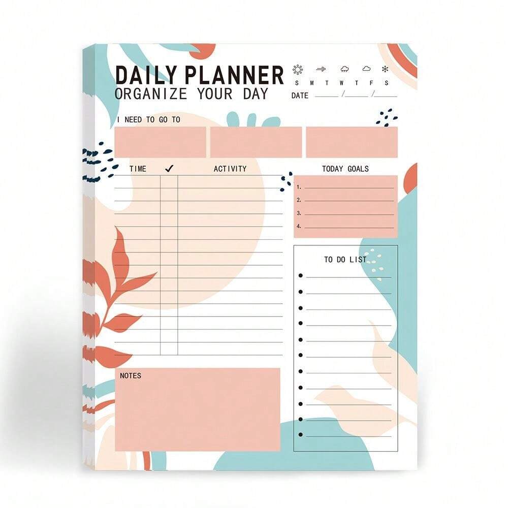 Daily Planner Notepad, Self-Discipline Record Book, Simple Tear-Off ...