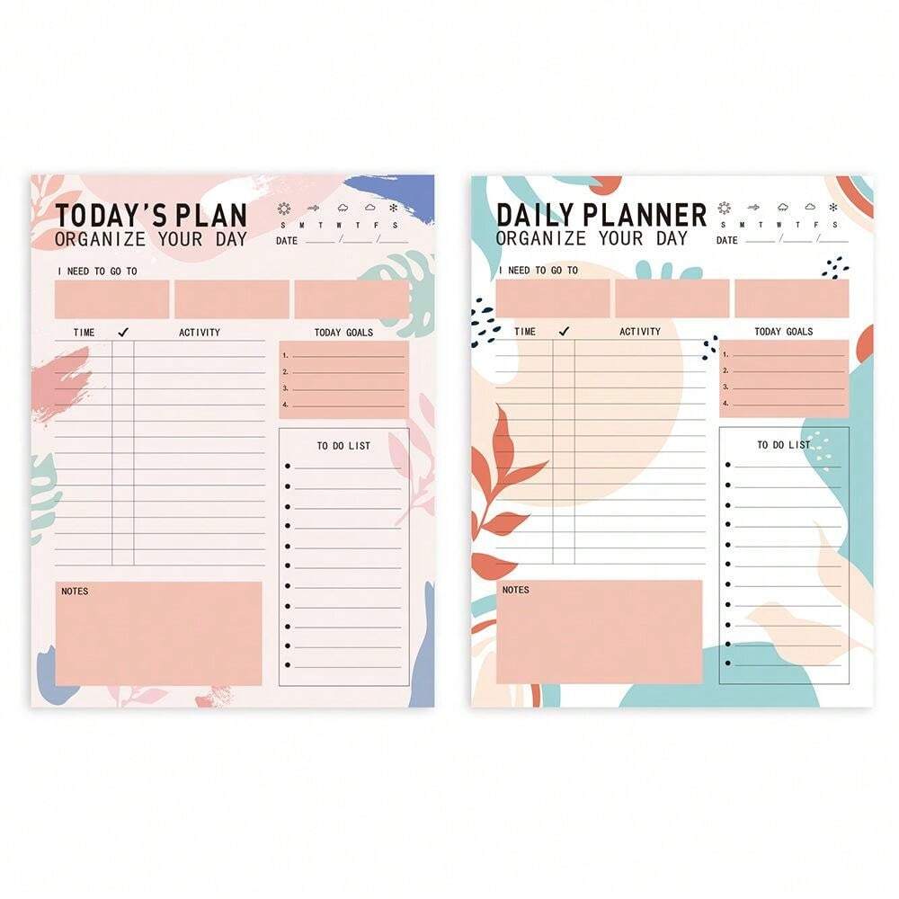 Daily Planner Notepad, Self-Discipline Record Book, Simple Tear-Off ...