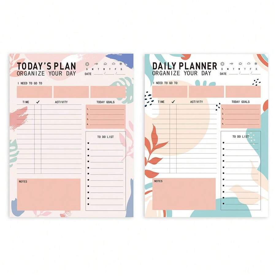 Daily Planner Notepad, Self-Discipline Record Book, Simple Tear-Off ...