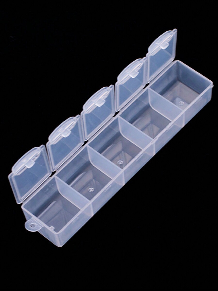 2pcs 5-Compartment Plastic DIY Craft Storage Box, Multi-Purpose ...