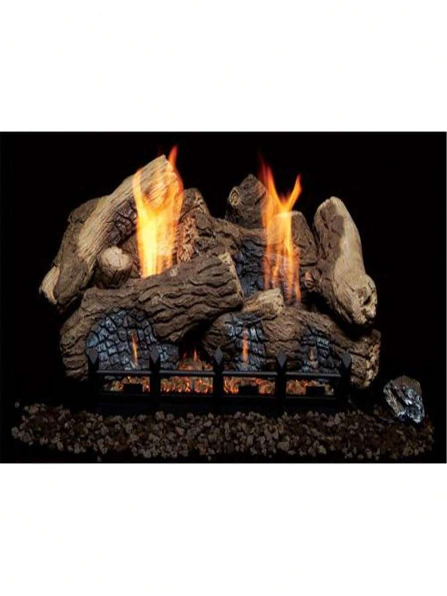Monessen BO24-F 24 In. Berkley Oak Fiber Ceramic Log Set For Natural ...
