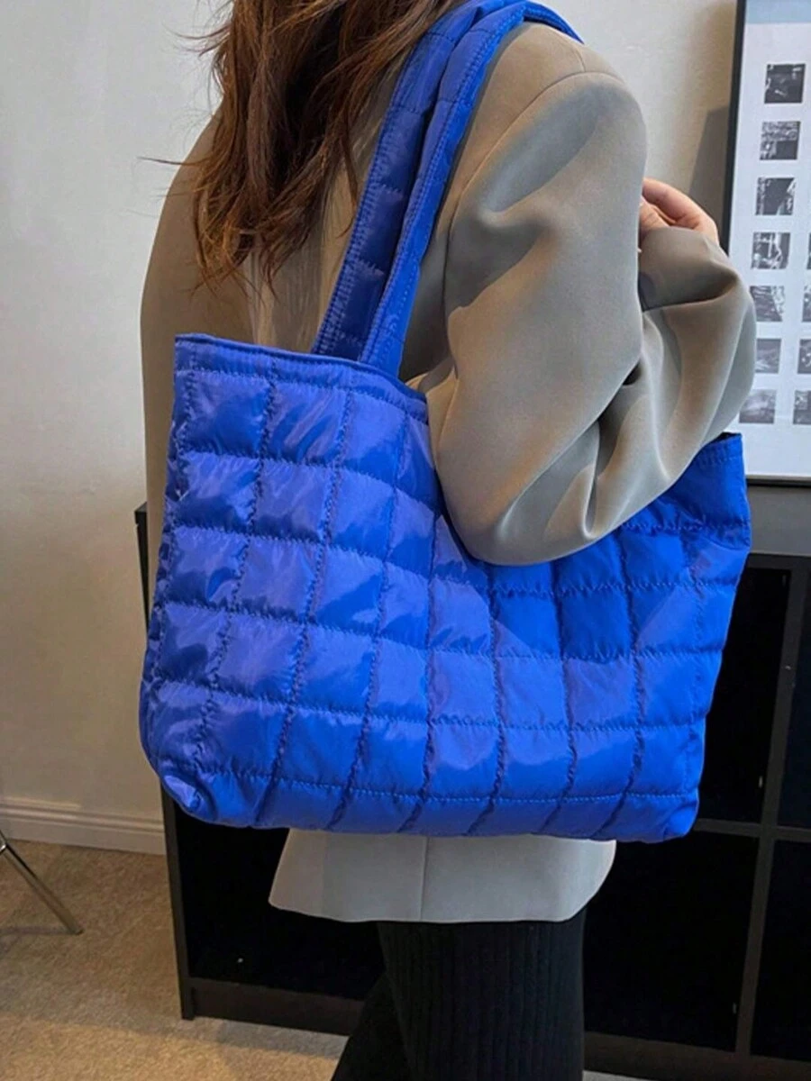 Women Quilted Tote Bags Lightweight Puffer Padding Shoulder Bag Nylon ...