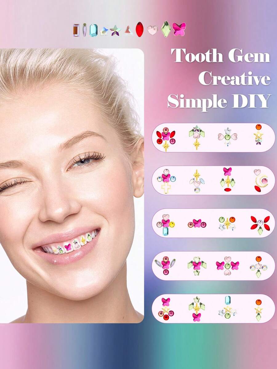 350pcs Tooth Gem Kit Tooth Crystals Gems Kit For Teeth Teeth Jewelry ...