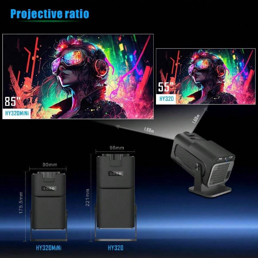 ENUOSUMA Proyector HY320 4K Android 11 Nativo 1080P 200ANSI HY320 Doble ...