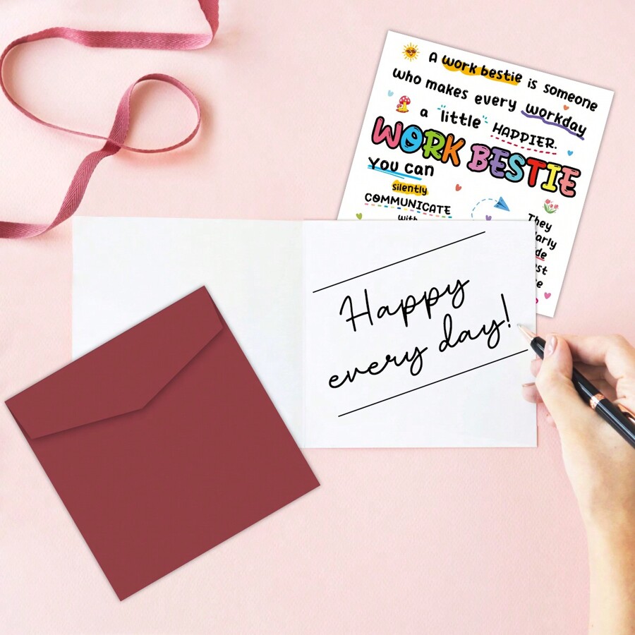 1pc Work Bestie Card - Funny Birthday Card For Colleague, Coworker, New ...