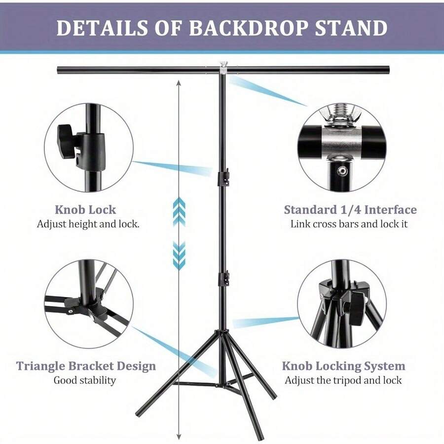 Adjustable Portable Kit Photography Studio Background Stand Background ...