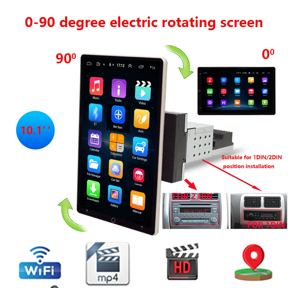 10 Inch Android Universal 2Din Android Car Radio Speaker With CarPlay ...