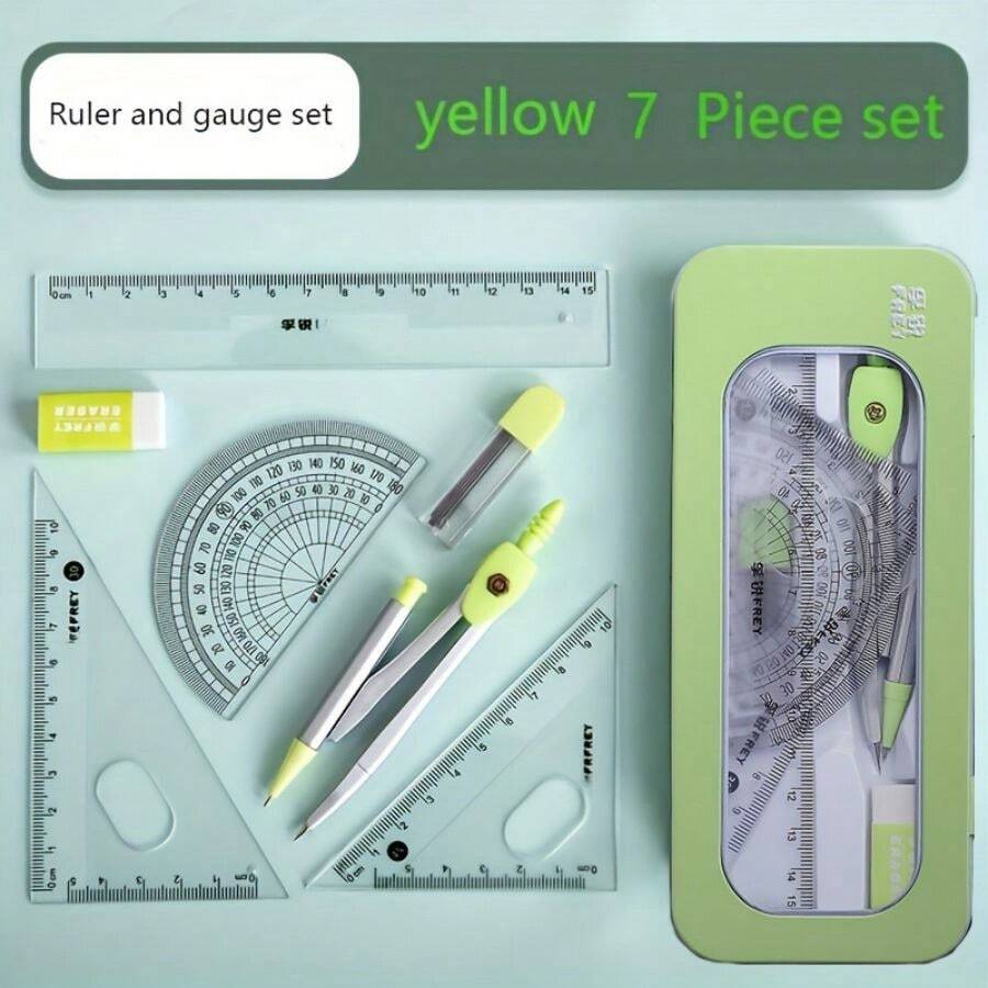 Compass And Ruler Set Cute Triangle Ruler Student Ruler Set Stationery ...