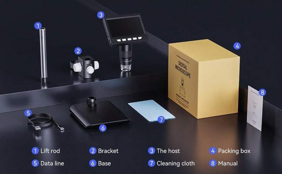 inskam 1000x Zoom High Definition Digital Microscope, 1080P USB Digital ...