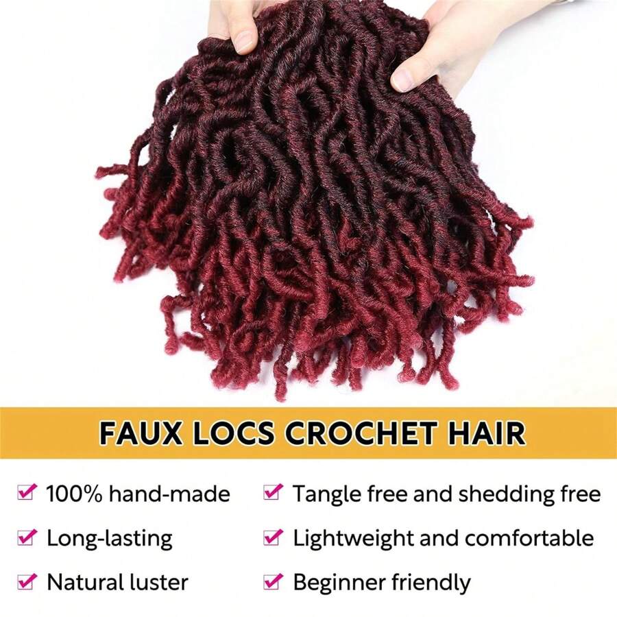 Faux Locs Crochet Hair 8 Inches Natural Black Synthetic Soft Locs Pre ...