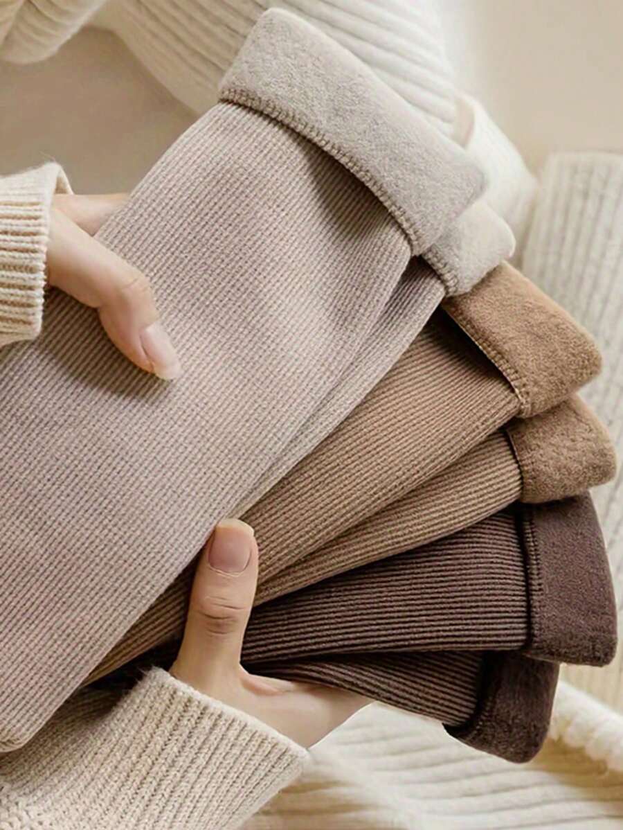 5 paia di Calze invernali calde e tinta unita da donna, calze termiche ...