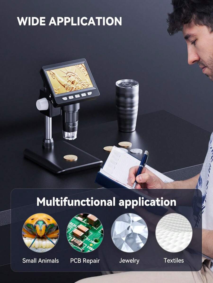 inskam 1000x Zoom High Definition Digital Microscope, 1080P USB Digital ...