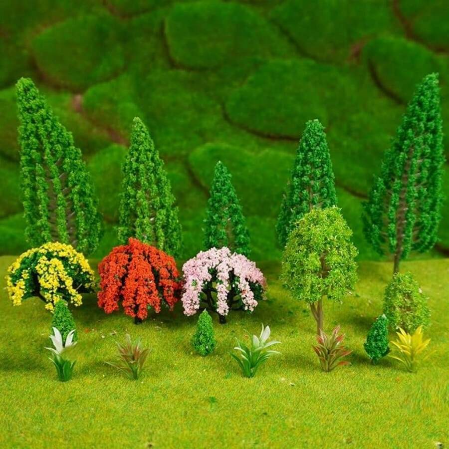 32 Model Trees 1.1-5.1 Inches Mixed Stereoscopic Model Trees Colorful ...