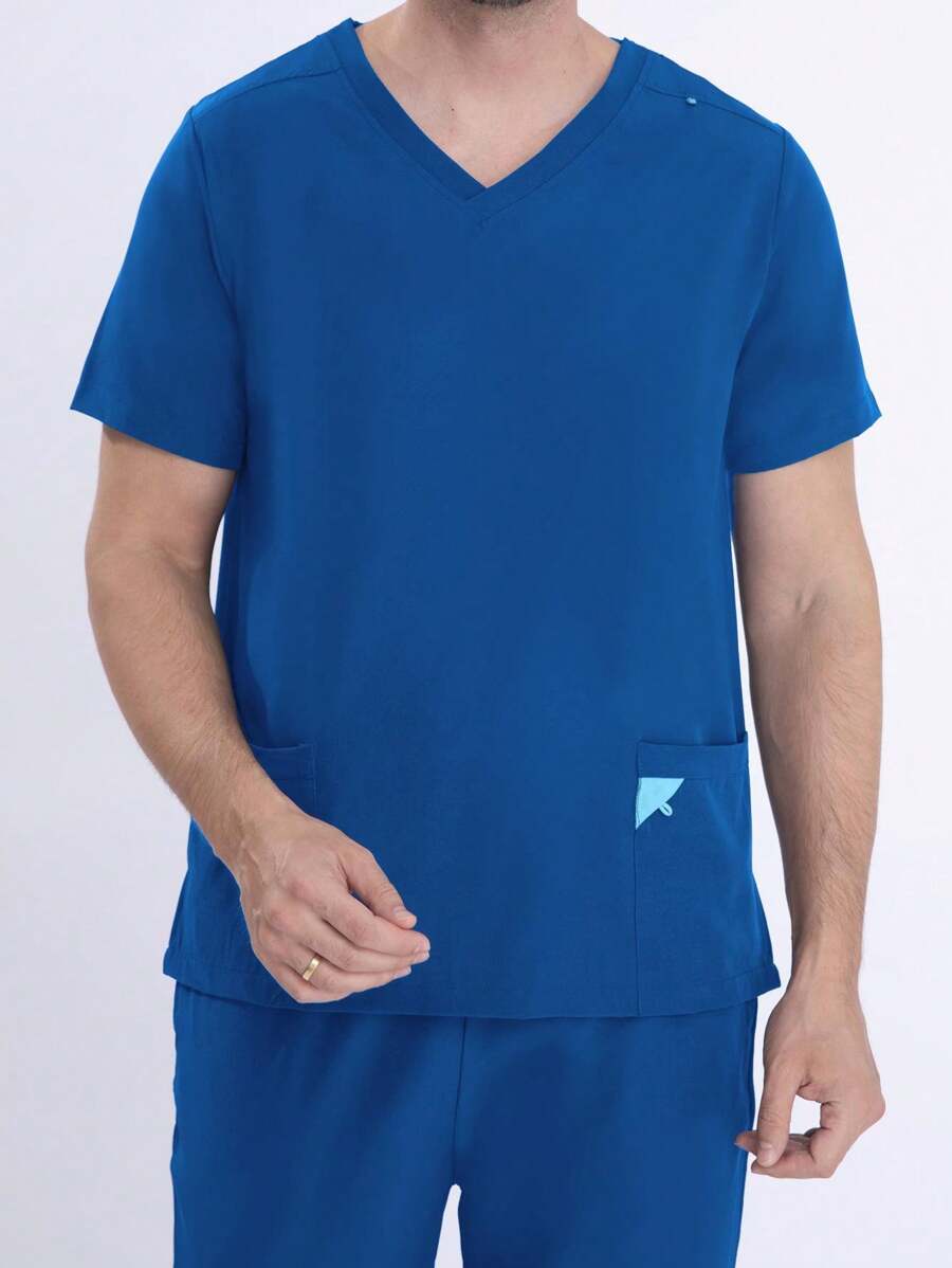 Short Sleeve Men's Work Uniform Lab Coat Veterinary Grooming Breathable ...