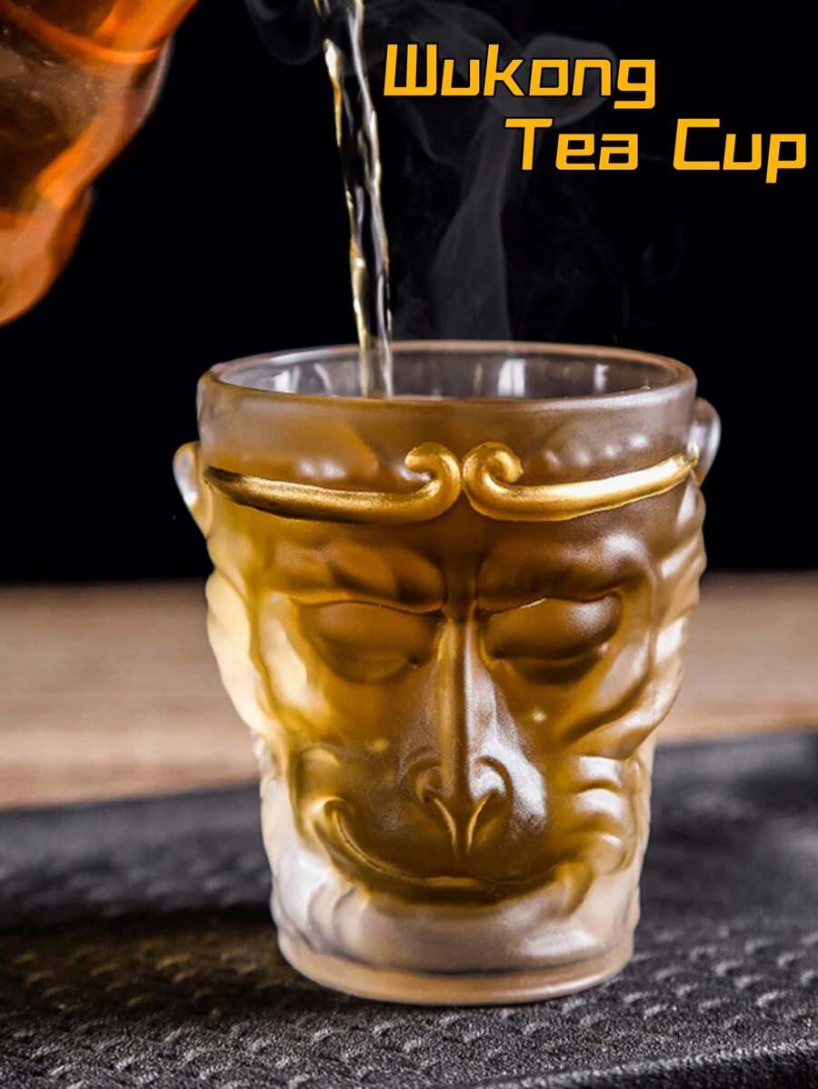 1pc Black Mythical Monkey King Glass Cup, High-Quality Heatproof Kung ...