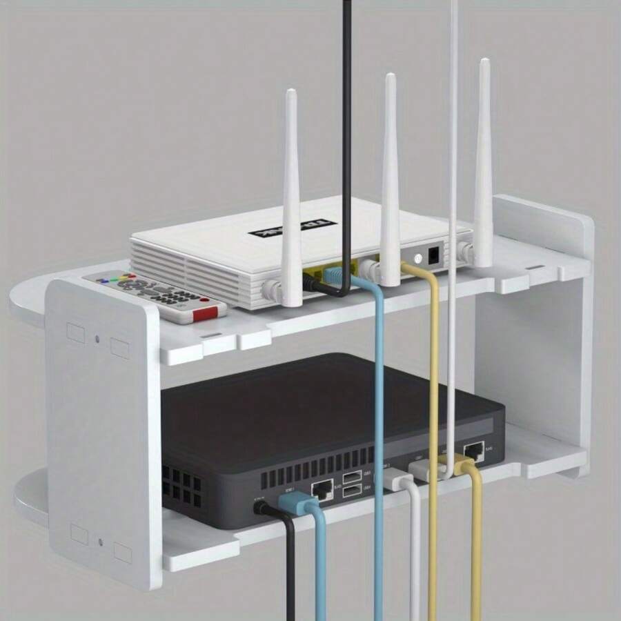 Wall Mounted Shelf, Non Perforated Router Storage, WiFi Wall Mounted ...