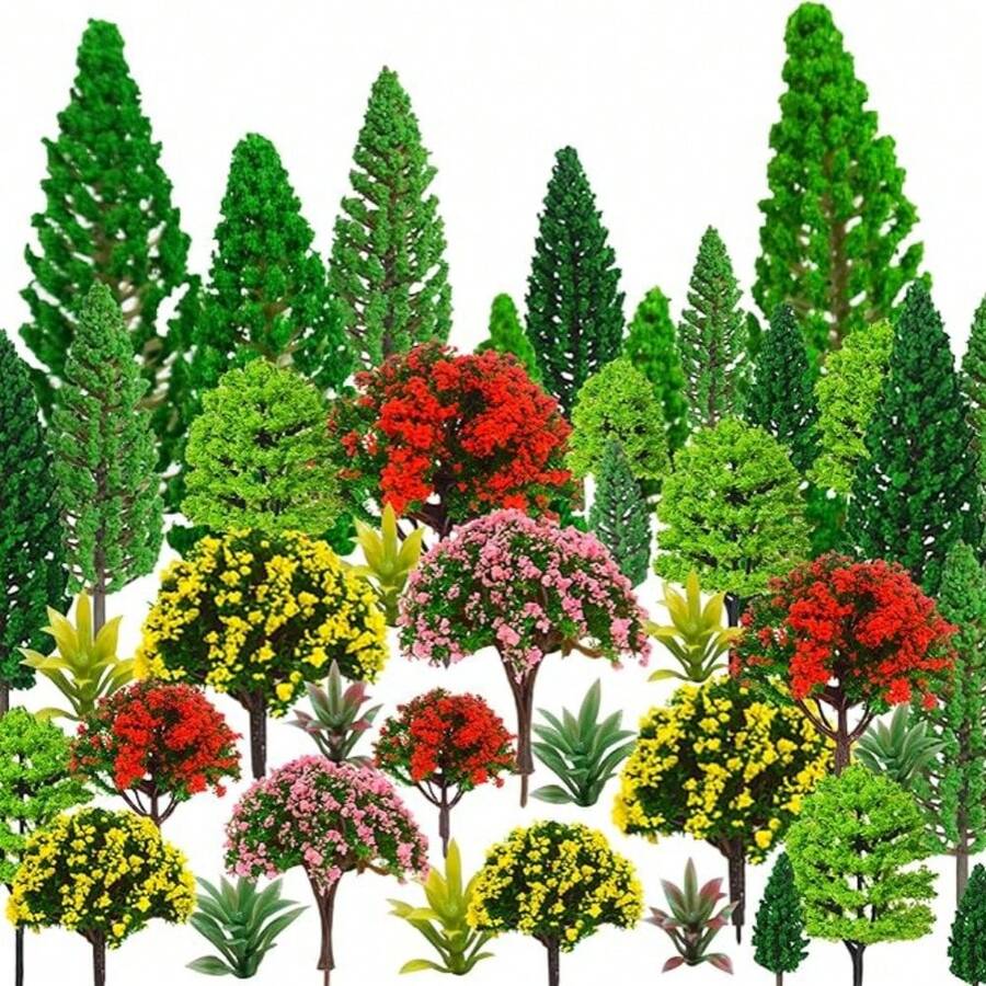 32 Model Trees 1.1-5.1 Inches Mixed Stereoscopic Model Trees Colorful ...