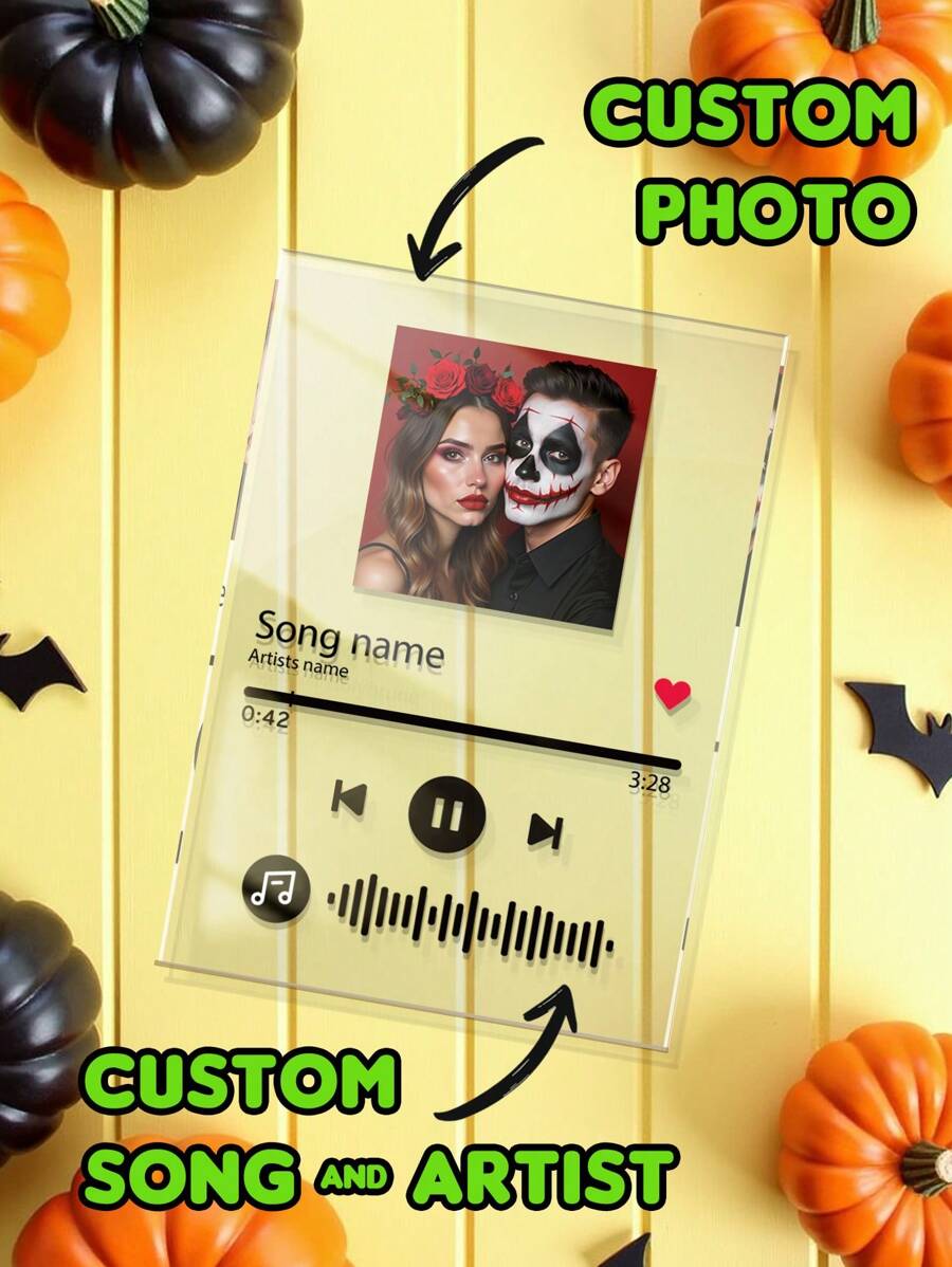 1pc Custom Music Plaque, Personalized Halloween Theme Acrylic Plaque ...