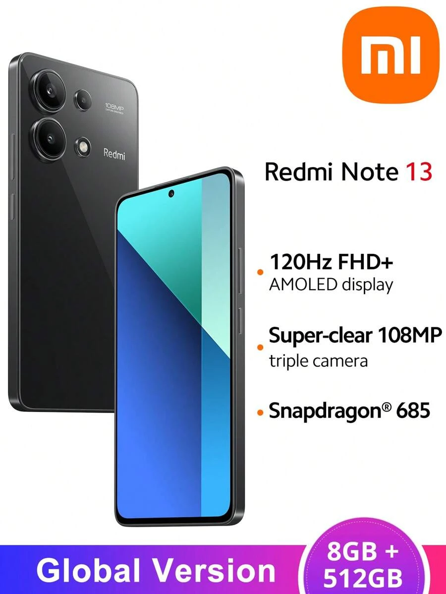 Xiaomi Redmi Note 13 4G Smartphone 8GB+512GB Global Version Snapdragon ...