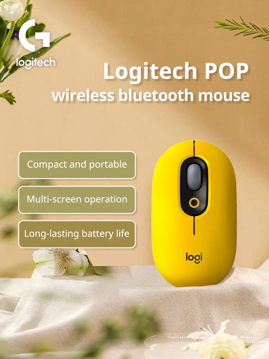 Logitech POP Mouse Wireless Bluetooth Silent High Precision Optical ...