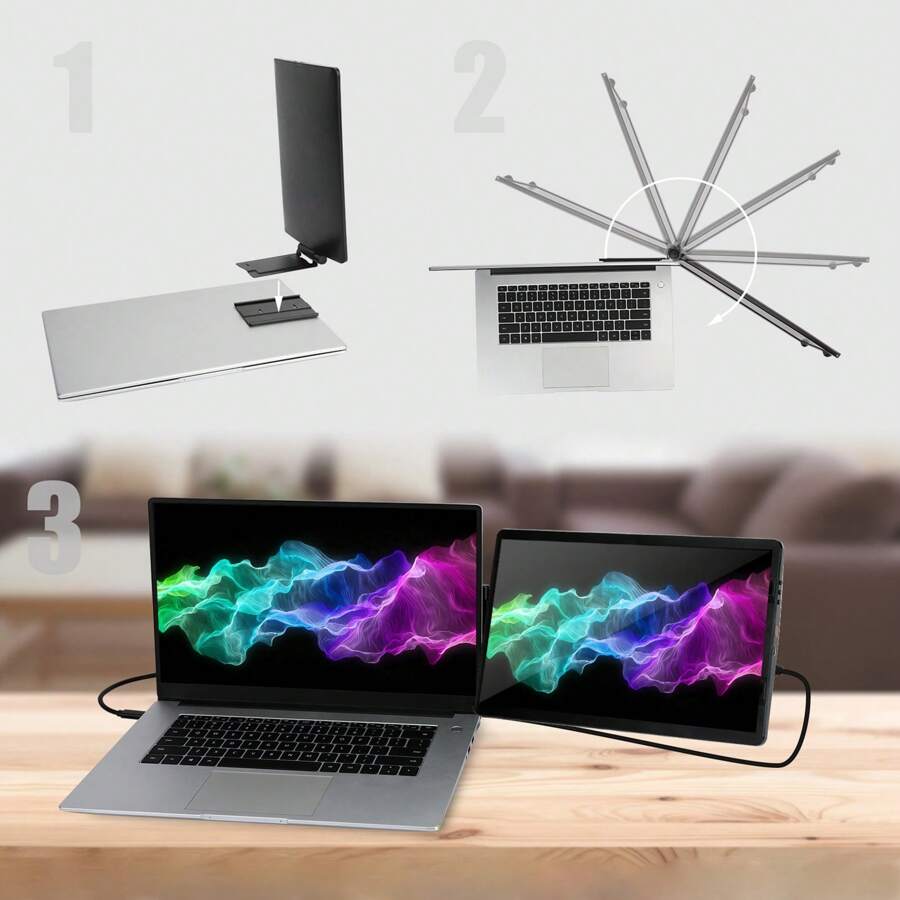 14.1-Inch Laptop Portable Monitor With Adjustable Kickstand, FHD ...