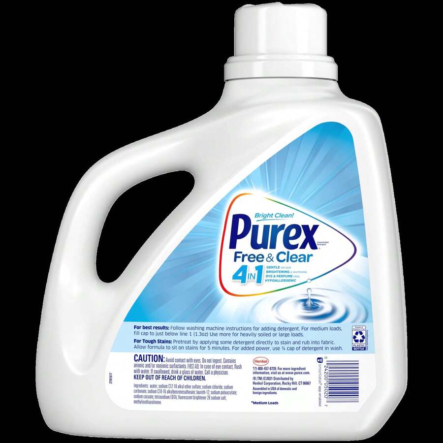 Purex Liquid Laundry Detergent, Free & Clear, 150 Fluid Ounces, 115 ...