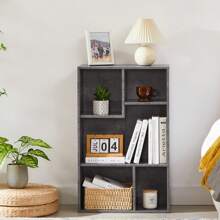 VECELO, Widened Version, 3-Tier Five Open Cube Wooden Bookcase ...