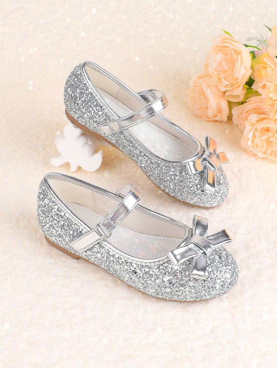 Girls Ballet Flats Wedding Party Bridesmaid Flower Girl Mary Jane Dress ...
