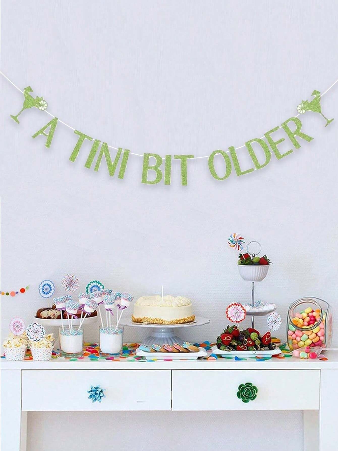 1ชิ้น ป้ายประดับงานปาร์ตี้ธีมค็อกเทล มาร์ตินี "A Tini Bit Older" สำหรับ ...