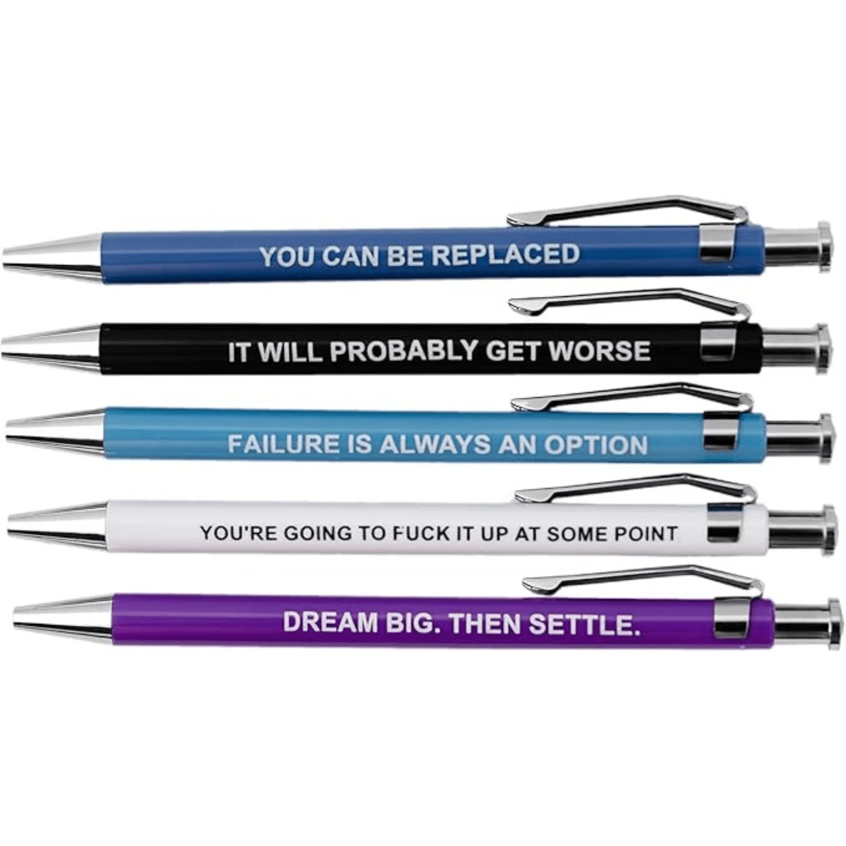 Funny Demotivational Pens, A Snarky Office Gag Gift, 5 Piece Set Of ...