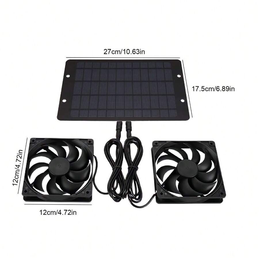 SMART TREE New Solar Powered Fan 12V 10W Waterproof Dual Exhaust Fan ...