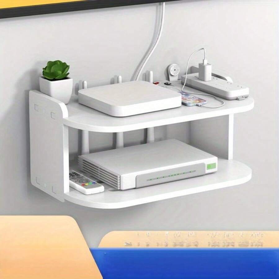 Wall Mounted Shelf, Non Perforated Router Storage, WiFi Wall Mounted ...