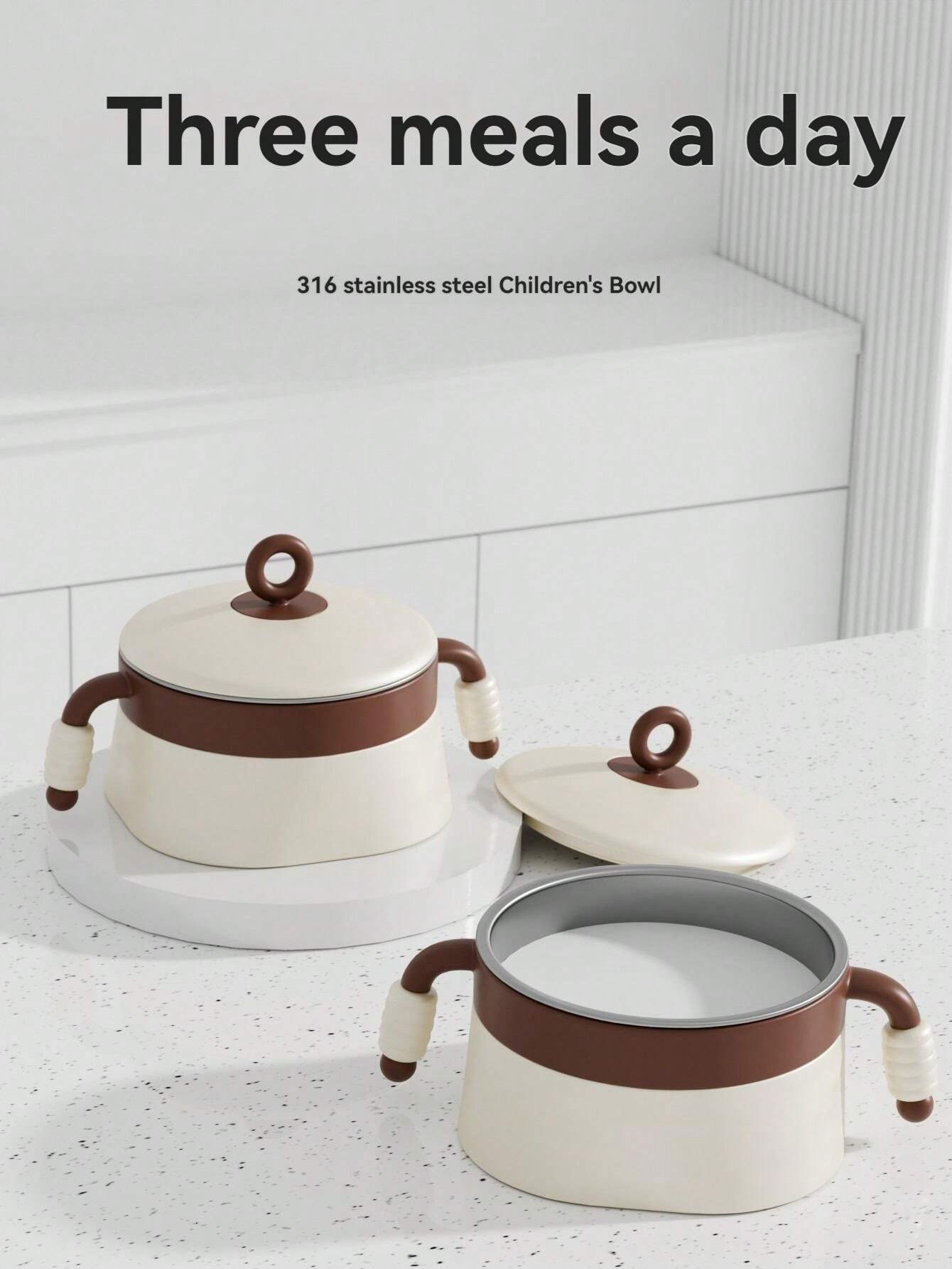 Cute Baby Tableware - 316L Stainless Steel Non-Spill Food Bowl, High ...