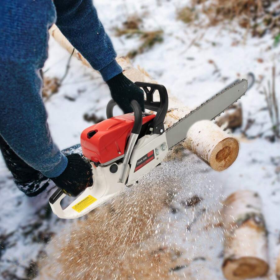 52cc Handheld Gas Chainsaw 22" Gasoline Power Chain Saws Engine Cutting ...