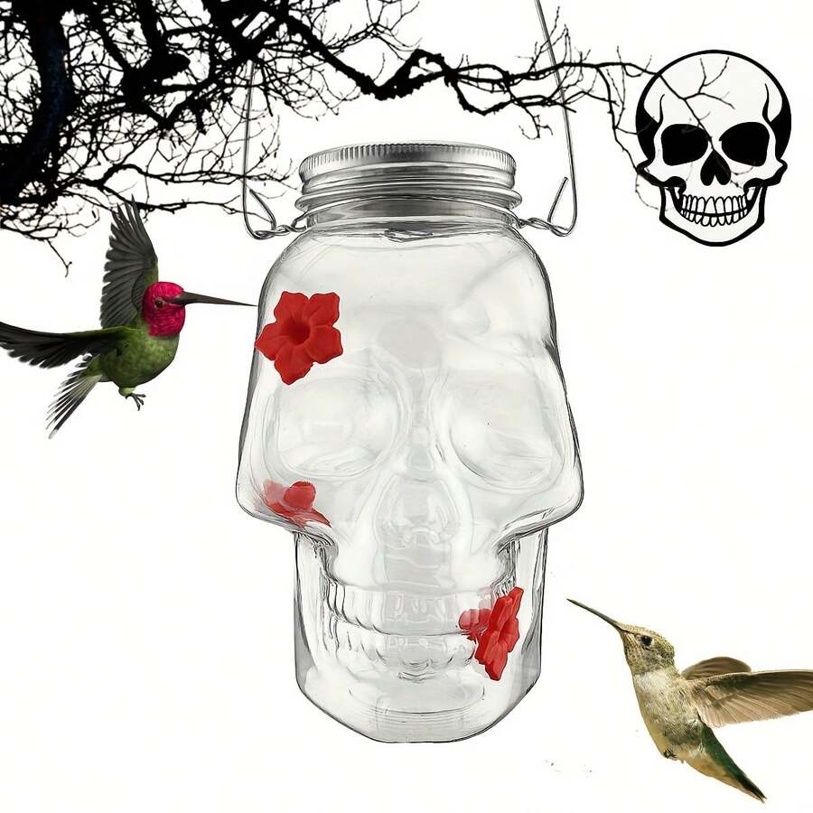 Halloween Hummingbird Waterer, Skull Head Bird Feeder Hanging Style 3 ...