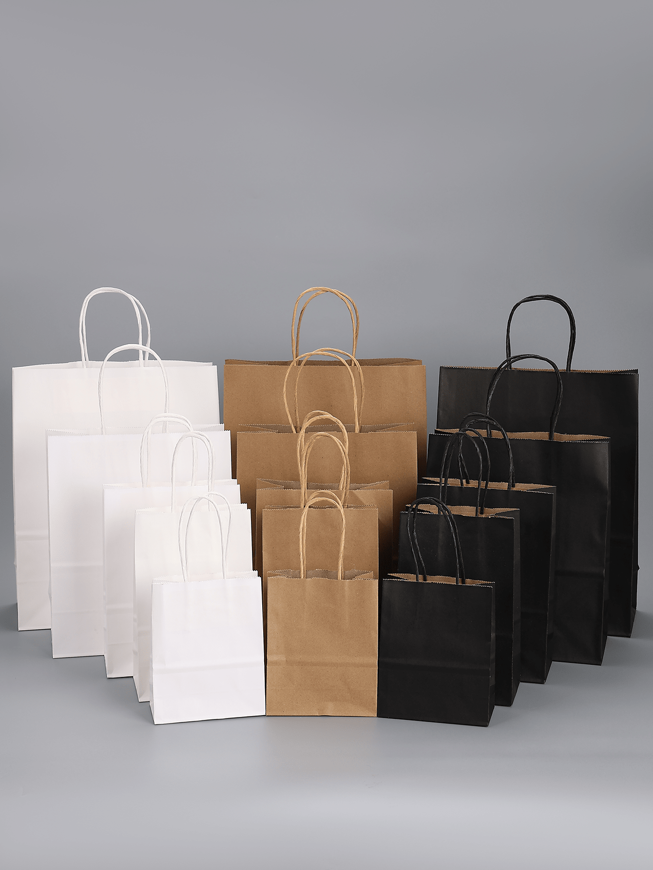 10pcs Brown Kraft Paper Bags With Handles-100% Takeaway Bags For ...
