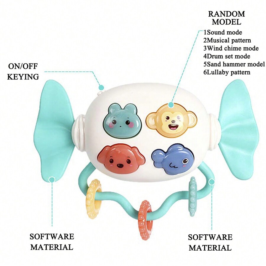 Baby Musical Toy, Infant Teether Rattle Toy For 1-3 Year Old Baby ...