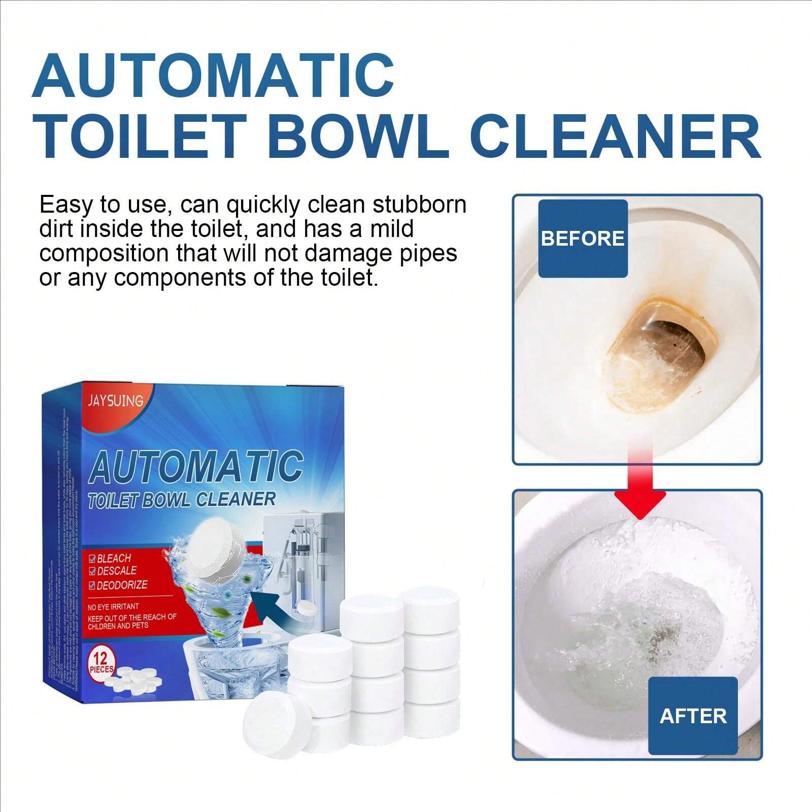 Toilet Tank Cleaner, Household Toilet Deodorizing & Stain Removing ...