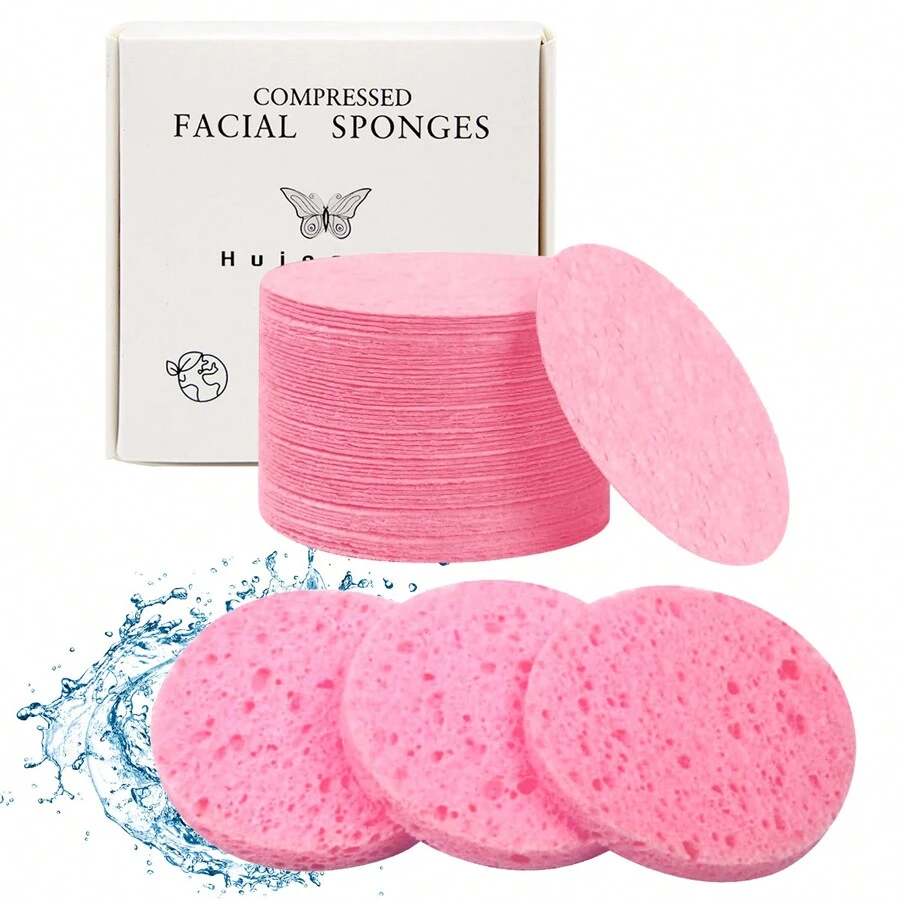 30 Count 100% Natural Cellulose Cosmetic Spa Sponges Compressed Facial ...