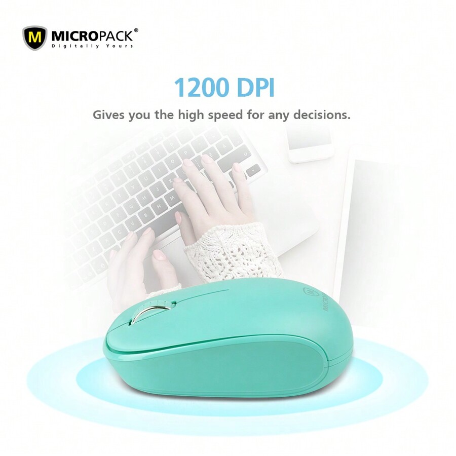 MICROPACK 2.4G USB-A Wireless Mouse For Laptops, PC Computers 1200 DPI ...