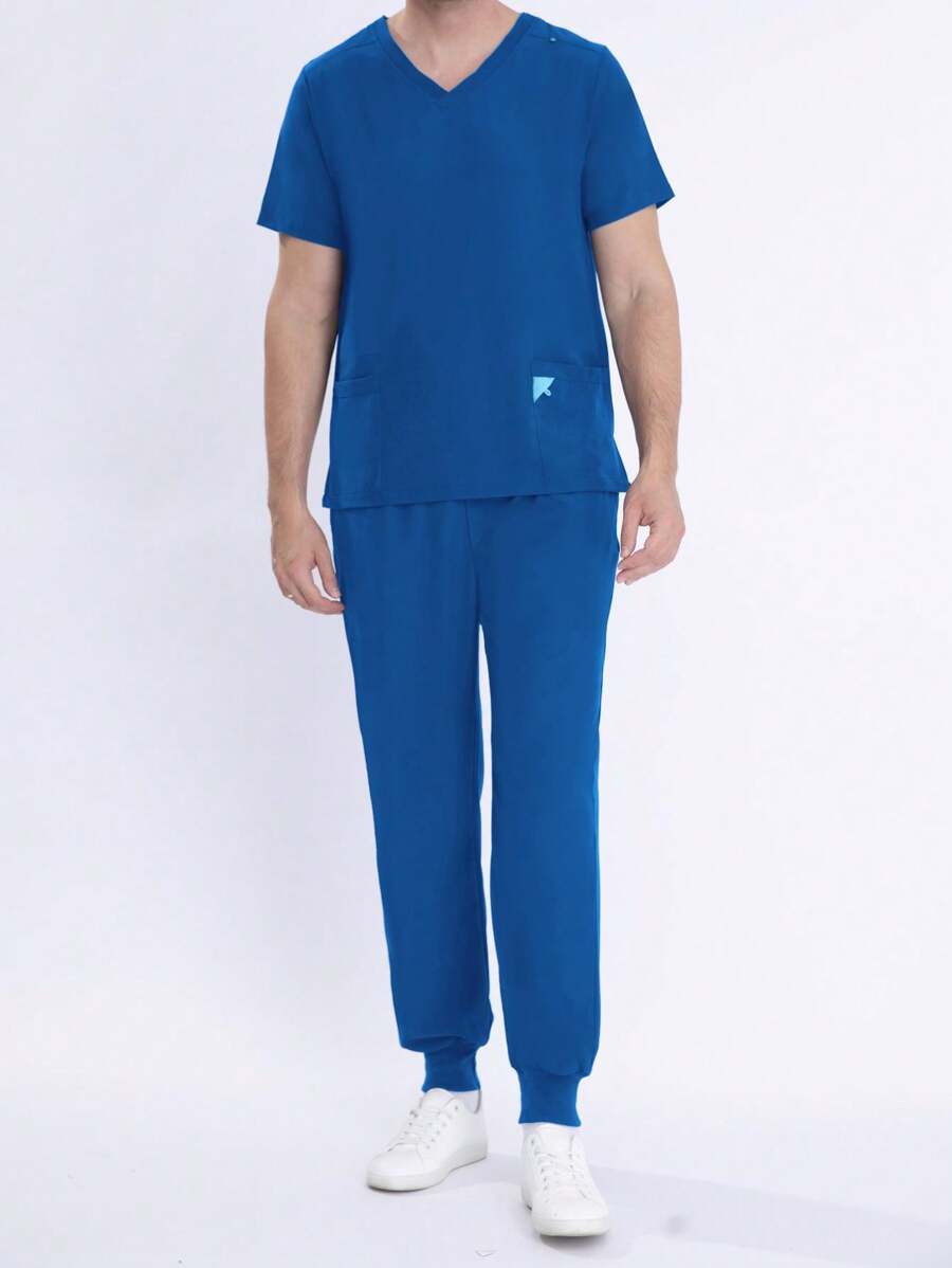Short Sleeve Men's Work Uniform Lab Coat Veterinary Grooming Breathable ...