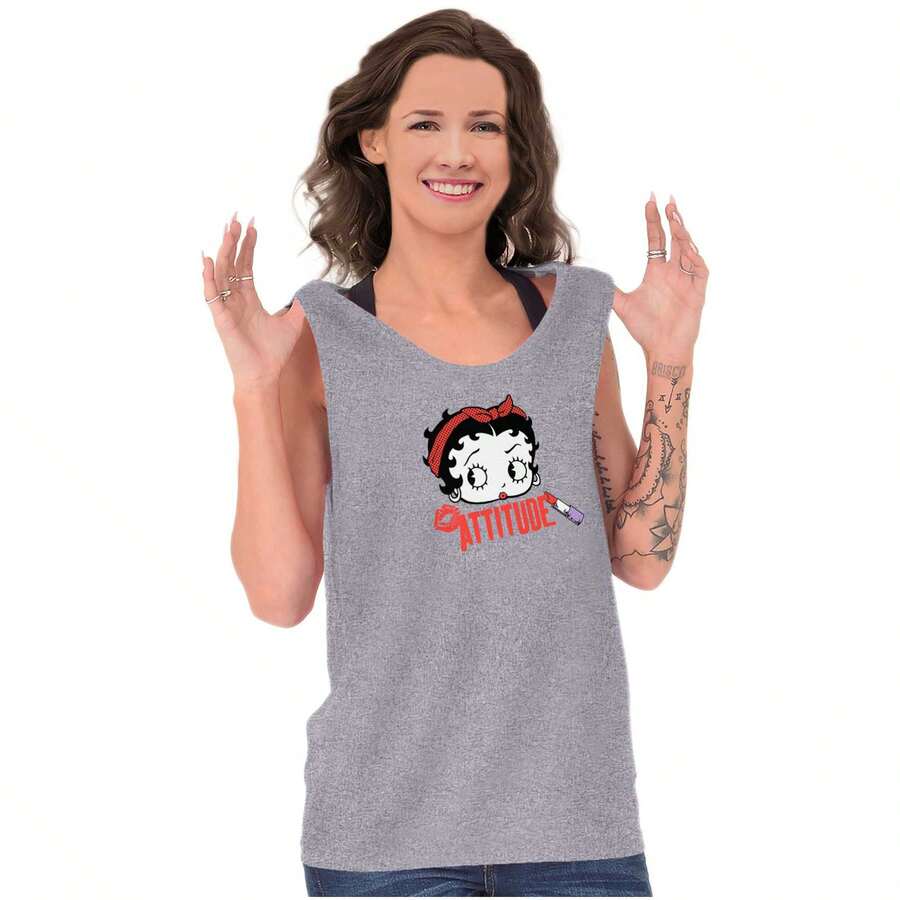 Betty Boop Betty Boop Attitude Cartoon Character Tank Top Tee Shirt ...
