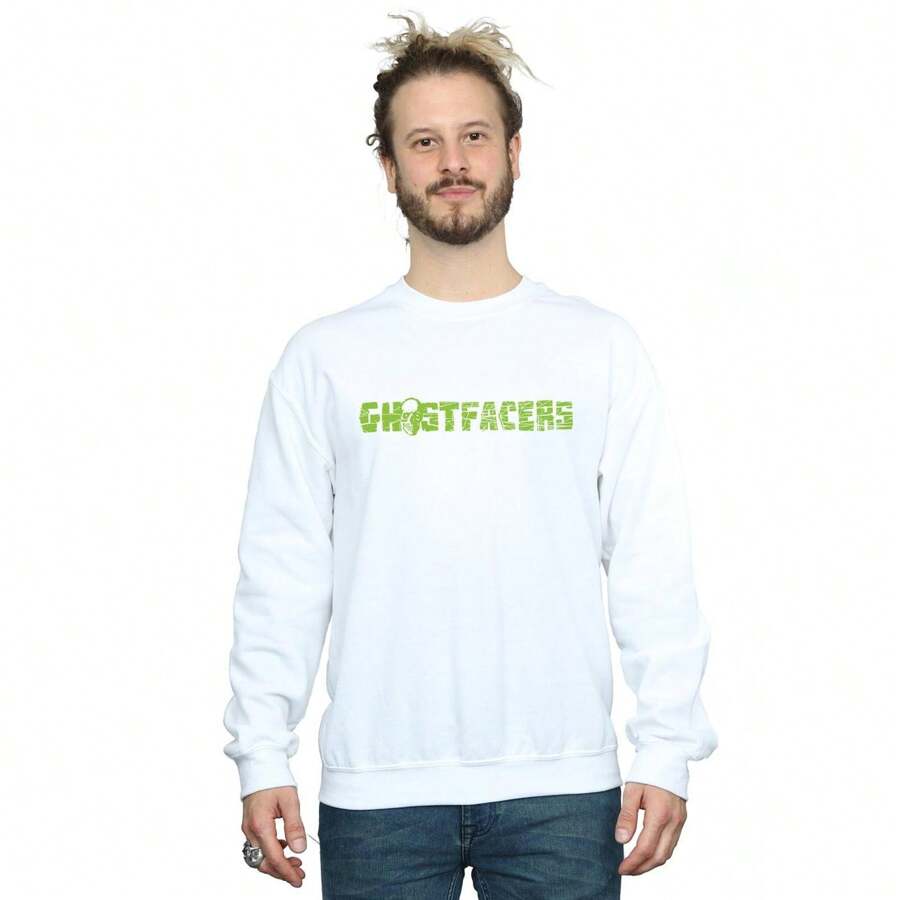 Supernatural Mens Ghostfacers Logo Sweatshirt (White) | SHEIN USA