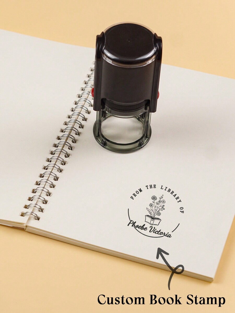 Personalized Book Stamp | Book Embosser Stamp | Custom Book Stamp | Bookplate Stamp | From The ...