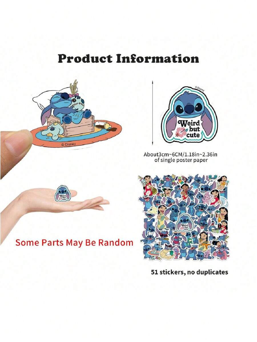 Disney 50Pcs/Set Cartoon Kawai Stickers For Phone Laptop Diary Guitar ...